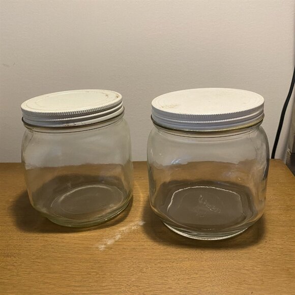 Ball | Storage & Organization | Vintage Glass Jars Canisters Set Of 2 ...